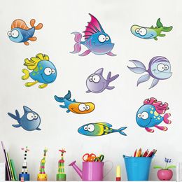 Wandtattoo Bad Kinder Fischis Baby, Junge & M&auml;dchen Wandsticker Tiere Fische Unterwasserwelt Badezimmer Wandaufkleber in S-XXL