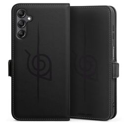 DeinDesign Galaxy A14 4G Handy Klapph&uuml;lle Handyh&uuml;lle aus Kunst Leder schwarz Flip Case Konoha Sasuke Naruto Shippuden Sideflip mit Lasche