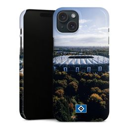 DeinDesign iPhone 15 Plus Handy Premium Case Smartphone Handyh&uuml;lle Schutzh&uuml;lle gl&auml;nzend Hsv Hamburger Sv Stadium Premium Case