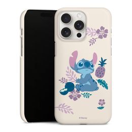 DeinDesign iPhone 15 Pro Max Handy Premium Case Smartphone Handyh&uuml;lle Schutzh&uuml;lle gl&auml;nzend Flowers Lilo & Stitch Official Licensed Product Premium Case