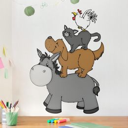 Wandtattoo Kinderzimmer Bremer Stadtmusikanten Wandsticker Tiere Hunde Wandaufkleber in S-XXL Baby, Junge & M&auml;dchen