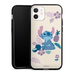 DeinDesign iPhone 12 mini Handy Silikon H&uuml;lle Case schwarz Handyh&uuml;lle Flowers Lilo & Stitch Official Licensed Product