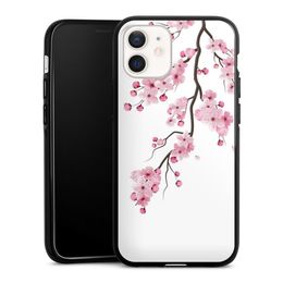 DeinDesign iPhone 12 mini Handy Silikon H&uuml;lle Case schwarz Handyh&uuml;lle Aisa Japan Cherry Blossom