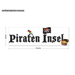 Wandtattoo Kinderzimmer Junge Spr&uuml;che Pirateninsel Pirat Jungenzimmer Wandsticker Piratenzimmer Piraten Set Wandaufkleber in S-XXL