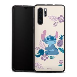 DeinDesign Huawei P30 Pro Handy Silikon H&uuml;lle Case schwarz Handyh&uuml;lle Flowers Lilo & Stitch Official Licensed Product