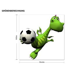 Wandtattoo Kinderzimmer Junge Fussballdino 2 Fussball Jungenzimmer Wandsticker Wandaufkleber in S-XXL