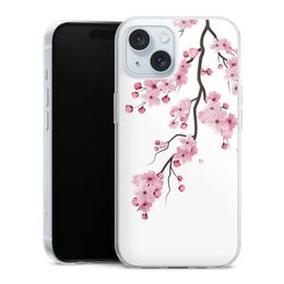 DeinDesign iPhone 15 Handy Silikon H&uuml;lle Case transparent Handyh&uuml;lle Japan Aisa Cherry Blossom Silikon Case