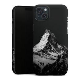 DeinDesign iPhone 15 Plus Handy Premium Case Smartphone Handyh&uuml;lle Schutzh&uuml;lle matt Mountain Snow Mountain Top Premium Case