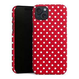 DeinDesign iPhone 15 Plus Handy Premium Case Smartphone Handyh&uuml;lle Schutzh&uuml;lle matt Points Polka Dots Retro Premium Case
