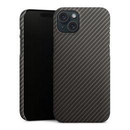 DeinDesign iPhone 15 Plus Handy Premium Case Smartphone Handyh&uuml;lle Schutzh&uuml;lle matt Carbon Metallic Look Muster Premium Case
