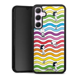 DeinDesign Galaxy A55 5G Handy Gallery Case Handyh&uuml;lle 9H Geh&auml;rtetes Glas R&uuml;ckseite H&uuml;lle Snoopy Muster Peanuts Gallery Case