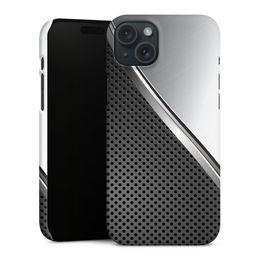 DeinDesign iPhone 15 Plus Handy Premium Case Smartphone Handyh&uuml;lle Schutzh&uuml;lle matt Steel Metall Carbon Premium Case