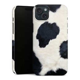 DeinDesign iPhone 15 Plus Handy Premium Case Smartphone Handyh&uuml;lle Schutzh&uuml;lle matt Animal Look Animal Print Cow Skin Premium Case