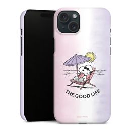 DeinDesign iPhone 15 Plus Handy Premium Case Smartphone Handyh&uuml;lle Schutzh&uuml;lle matt Snoopy Official Licensed Product Peanuts Premium Case