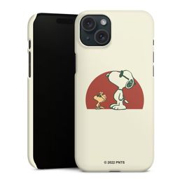 DeinDesign iPhone 15 Plus Handy Premium Case Smartphone Handyh&uuml;lle Schutzh&uuml;lle matt Snoopy Official Licensed Product Kindheit Premium Case