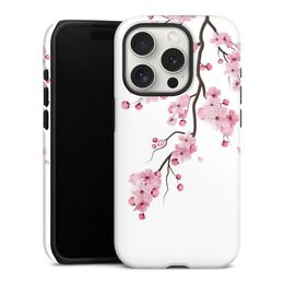 DeinDesign iPhone 15 Pro Handy Panzer Handyh&uuml;lle robuste Outdoor H&uuml;lle Schutzh&uuml;lle matt Aisa Japan Cherry Blossom Tough Case
