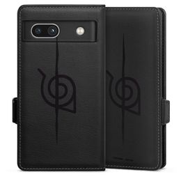 DeinDesign Google Pixel 7a Handy Klapph&uuml;lle Handyh&uuml;lle aus Kunst Leder schwarz Flip Case Konoha Sasuke Naruto Shippuden Sideflip mit Lasche