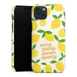 DeinDesign iPhone 15 Plus Handy Premium Case Smartphone Handyh&uuml;lle Schutzh&uuml;lle matt Spruch Statement Lemon Premium Case