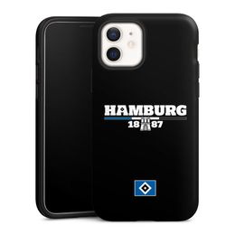 DeinDesign iPhone 12 Handy Panzer Handyh&uuml;lle robuste Outdoor H&uuml;lle Schutzh&uuml;lle matt Hamburg Official Licensed Product Hsv Tough Case