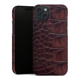 DeinDesign iPhone 15 Plus Handy Premium Case Smartphone Handyh&uuml;lle Schutzh&uuml;lle matt Leather Crocodile Animal Print Premium Case