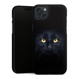 DeinDesign iPhone 15 Plus Handy Premium Case Smartphone Handyh&uuml;lle Schutzh&uuml;lle matt Eye Cat Black Premium Case