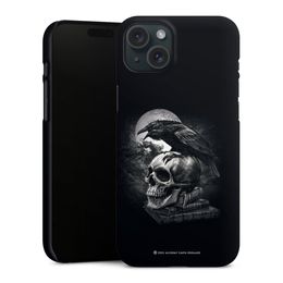 DeinDesign iPhone 15 Plus Handy Premium Case Smartphone Handyh&uuml;lle Schutzh&uuml;lle matt Raven Skulls Skull Premium Case
