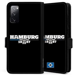 DeinDesign Galaxy S20 Handy Klapph&uuml;lle Handyh&uuml;lle aus Kunst Leder schwarz Flip Case Hamburg Official Licensed Product Hsv Sideflip mit Lasche