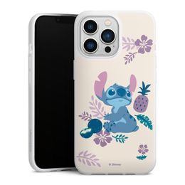 DeinDesign iPhone 13 Pro Handy Silikon H&uuml;lle Case wei&szlig; Handyh&uuml;lle Flowers Lilo & Stitch Official Licensed Product Silikon Case