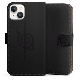 DeinDesign iPhone 14 Handy Klapph&uuml;lle Handyh&uuml;lle aus Kunst Leder schwarz Flip Case Konoha Sasuke Naruto Shippuden Sideflip mit Lasche