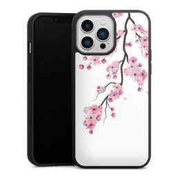 DeinDesign iPhone 13 Pro Max Handy Premium Silikon H&uuml;lle Handyh&uuml;lle schwarz Case Aisa Japan Cherry Blossom Silikon Premium Case