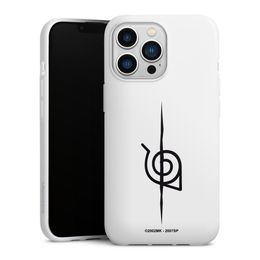 DeinDesign iPhone 13 Pro Handy Silikon H&uuml;lle Case wei&szlig; Handyh&uuml;lle Konoha Sasuke Naruto Shippuden Silikon Case