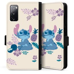 DeinDesign Galaxy S20 Handy Klapph&uuml;lle Handyh&uuml;lle aus Kunst Leder schwarz Flip Case Flowers Official Licensed Product Lilo & Stitch Sideflip mit Lasche