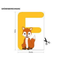 Wandtattoo Buchstabe F Kinderzimmer Kinder ABC Fuchs Wandsticker Wandaufkleber in S-XXL