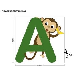 Bilderwelten Wandtattoo Tiere modern selbstklebend Wandaufkleber - Kinder ABC - Affe - Spr&uuml;che Kinderzimmer Baby M&auml;dchen Jungen