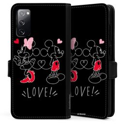 DeinDesign Galaxy S20 Handy Klapph&uuml;lle Handyh&uuml;lle aus Kunst Leder schwarz Flip Case Disney Love Sideflip mit Lasche