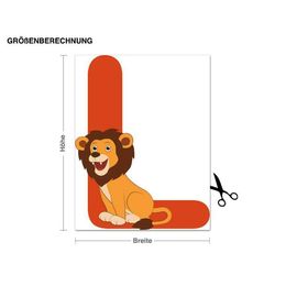 Bilderwelten Wandtattoo Tiere modern selbstklebend Wandaufkleber - Kinder ABC - L&ouml;we - L&ouml;we Kinderzimmer Baby M&auml;dchen Jungen