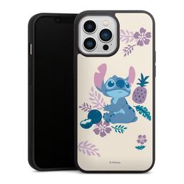 DeinDesign iPhone 13 Pro Max Handy Premium Silikon H&uuml;lle Handyh&uuml;lle schwarz Case Flowers Lilo & Stitch Official Licensed Product Silikon Premium Case