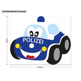 Wandtattoo Kinderzimmer Junge PolizeiAuto Jungenzimmer Wandsticker Polizei Hunde Wandaufkleber in S-XXL
