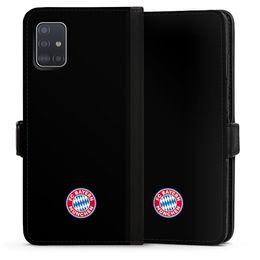 DeinDesign Galaxy A51 Handy Klapph&uuml;lle Handyh&uuml;lle aus Kunst Leder schwarz Flip Case Fcb Fc Bayern M&uuml;nchen Logo Sideflip mit Lasche