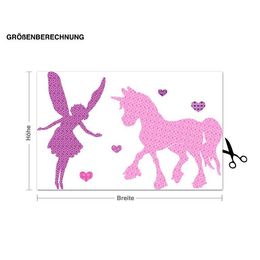 Wandtattoo Kinderzimmer M&auml;dchen Muster Zauberhafte Welt Einhorn M&auml;dchenzimmer Wandsticker Tiere Wandaufkleber in S-XXL