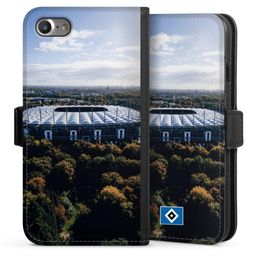 DeinDesign iPhone 8 Handy Klapph&uuml;lle Handyh&uuml;lle aus Kunst Leder schwarz Flip Case Hamburger Sv Hsv Stadium Sideflip mit Lasche