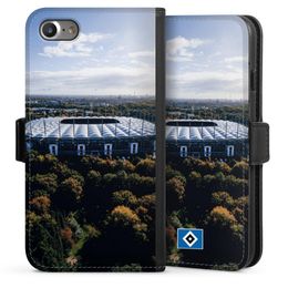 DeinDesign iPhone SE (2020) Handy Klapph&uuml;lle Handyh&uuml;lle aus Kunst Leder schwarz Flip Case Hamburger Sv Hsv Stadium Sideflip mit Lasche