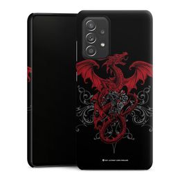 DeinDesign Galaxy A52s 5G Handy Premium Case Smartphone Handyh&uuml;lle Schutzh&uuml;lle matt Dragon Red Gothic Premium Case