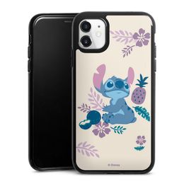 DeinDesign iPhone 11 Handy Silikon H&uuml;lle Case schwarz Handyh&uuml;lle Flowers Official Licensed Product Lilo & Stitch