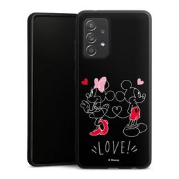 DeinDesign Galaxy A52s 5G Handy Premium Silikon H&uuml;lle Handyh&uuml;lle schwarz Case Disney Love Silikon Premium Case