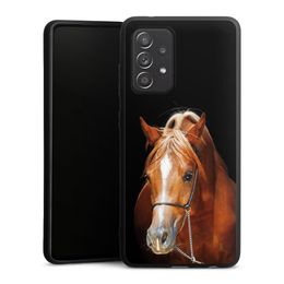 DeinDesign Galaxy A52s 5G Handy Premium Silikon H&uuml;lle Handyh&uuml;lle schwarz Case Horse Mare Hobby Silikon Premium Case