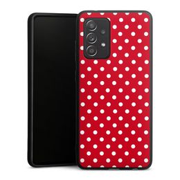 DeinDesign Galaxy A52s 5G Handy Premium Silikon H&uuml;lle Handyh&uuml;lle schwarz Case Points Polka Dots Retro Silikon Premium Case