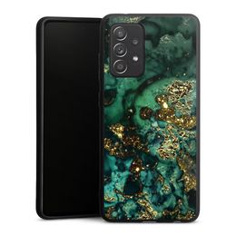 DeinDesign Galaxy A52s 5G Handy Premium Silikon H&uuml;lle Handyh&uuml;lle schwarz Case Marble Muster Glitzer Silikon Premium Case