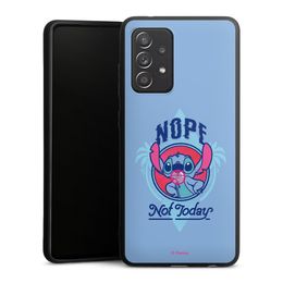 DeinDesign Galaxy A52s 5G Handy Premium Silikon H&uuml;lle Handyh&uuml;lle schwarz Case Sayings Lilo & Stitch Disney Silikon Premium Case