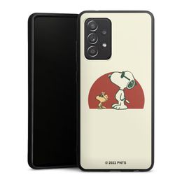 DeinDesign Galaxy A52s 5G Handy Premium Silikon H&uuml;lle Handyh&uuml;lle schwarz Case Official Licensed Product Kindheit Snoopy Silikon Premium Case